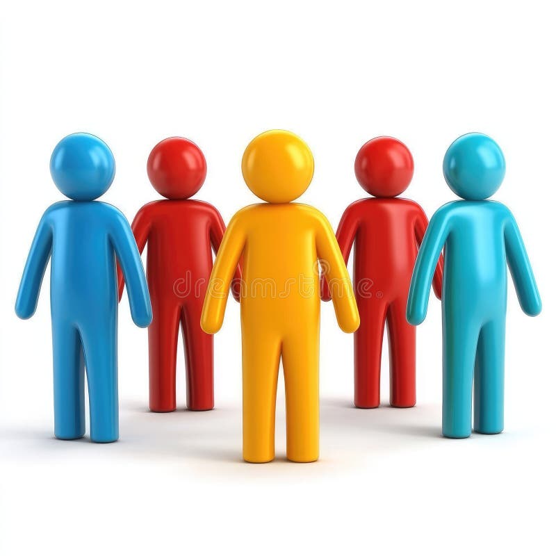 United Colorful 3D Figures Teamwork Collaboration Stock Illustration ...