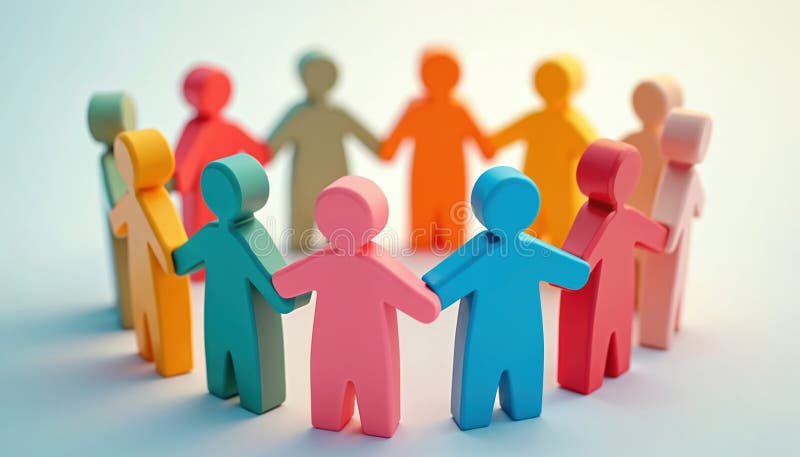 390 Unity Diversity Colorful Figures Holding Hands Stock Photos - Free ...