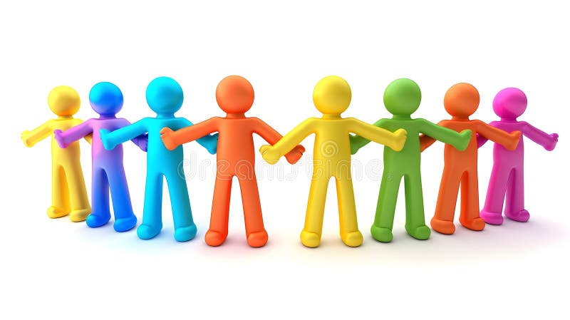 Colorful Figures Holding Hands, a Visual Representation of Unity ...