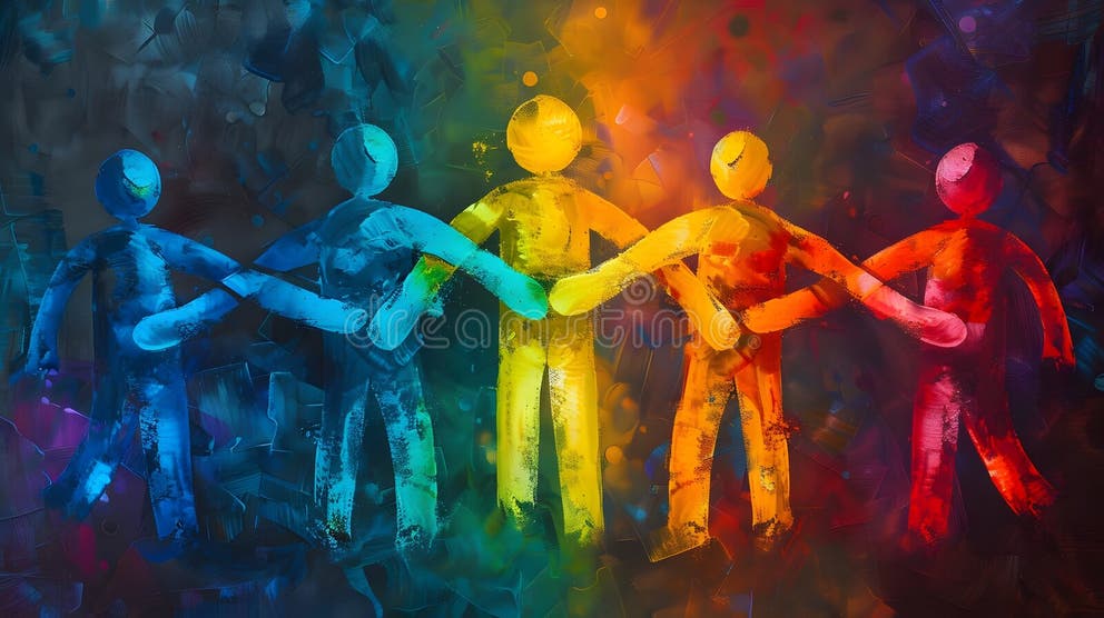 Colorful Figures Intertwined, a Vibrant Visual Depiction of Unity ...