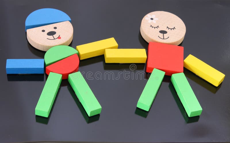 Colorful Figures Made from Set of Toy Blocks Stock Image - Image of ...