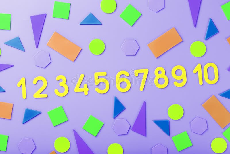 Numbers from 1 To 10 in a Row for Children on a Pink Background Stock ...