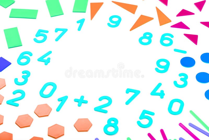 Colorful Figures and Numbers for Children on a White Background. a Tool ...