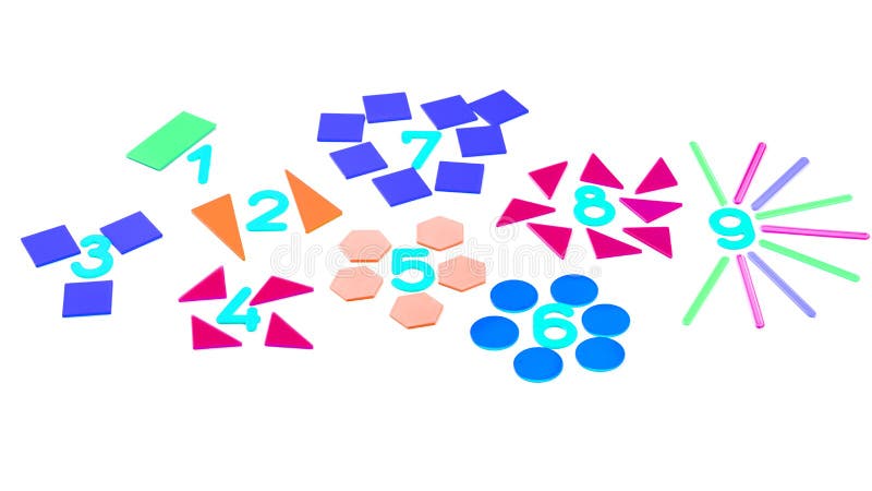 Colorful Figures and Numbers for Children on a White Background. a Tool ...
