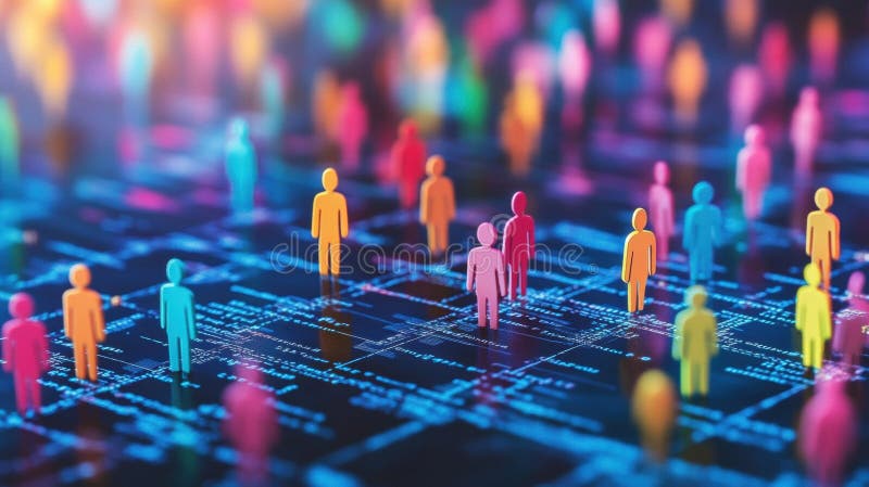 Colorful Digital Figures on Grid Represent Unique Customer Insights and ...