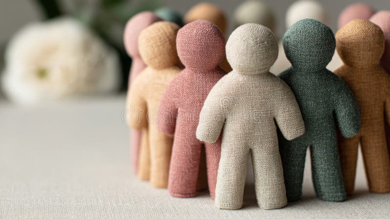 Colorful Figures Standing in a Circle, Symbolizing Unity. Stock Image ...