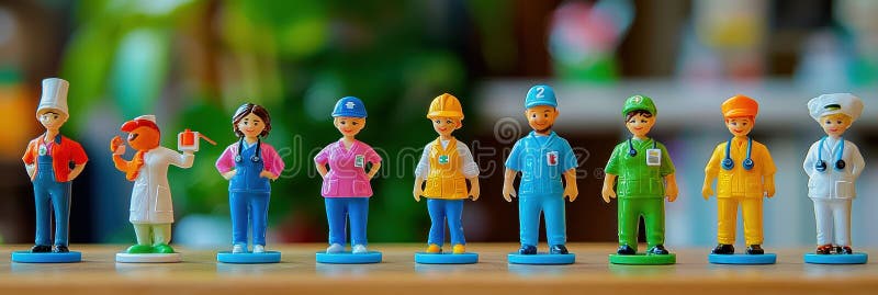 Diverse Professions Line Art Featuring Children Dressed As Various ...