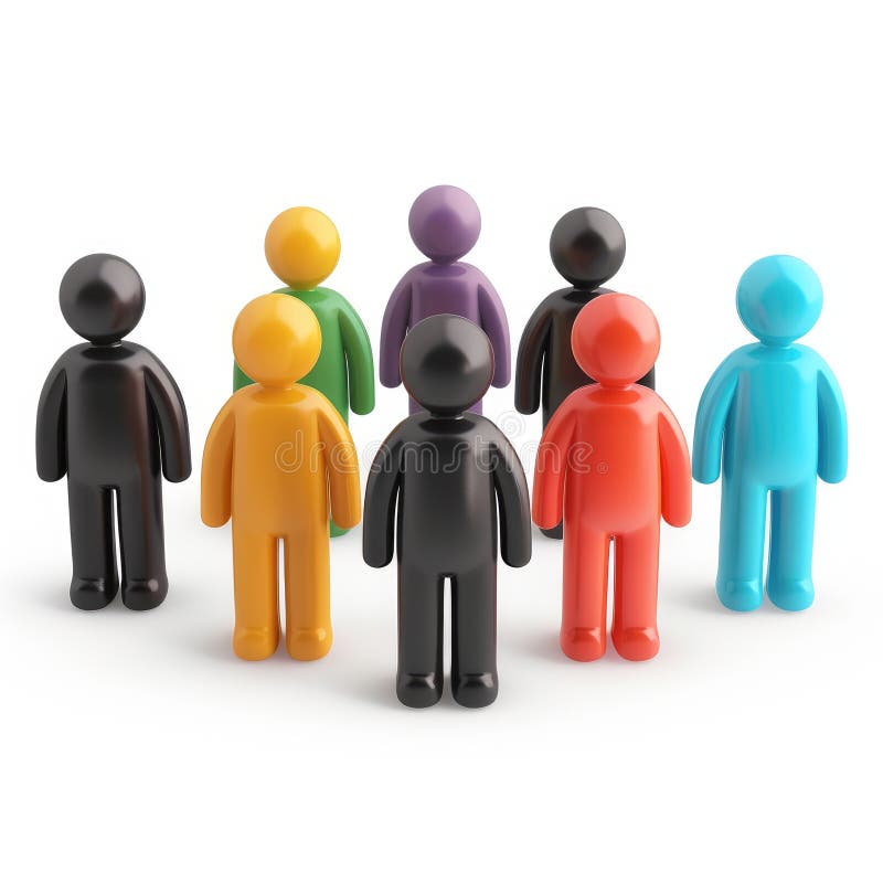 Colorful 3D Figures Representing a Diverse Team or Group Stock ...