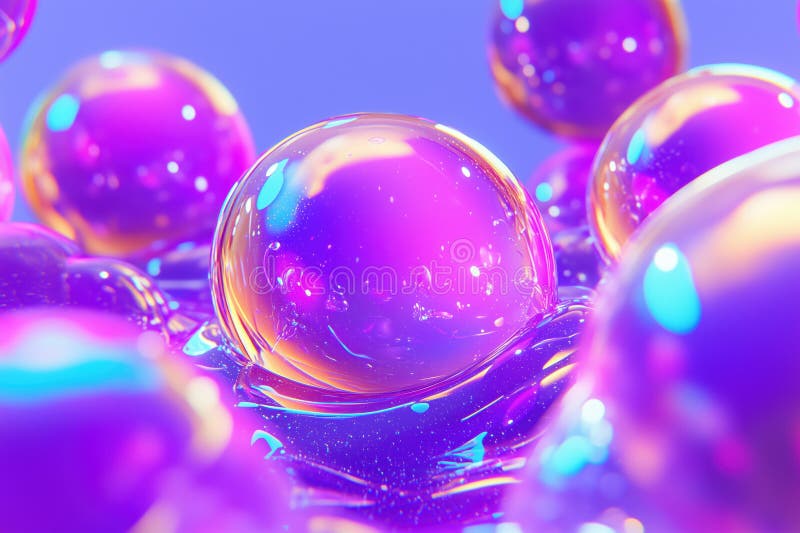 Colorful Filaments Linking Atoms Stock Illustration - Illustration of ...