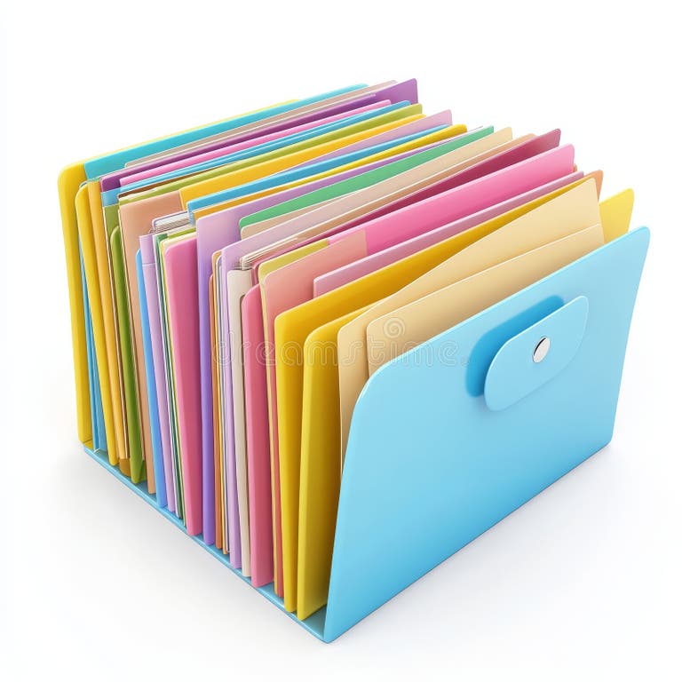Colorful File Folder with Documents for Organization Stock Illustration ...