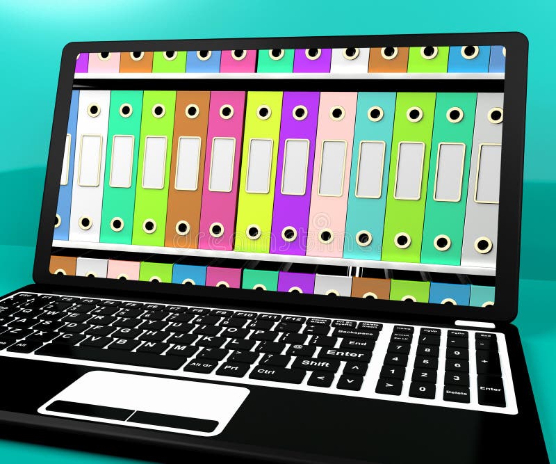 Row of Colorful Files for Getting Organized Stock Illustration ...