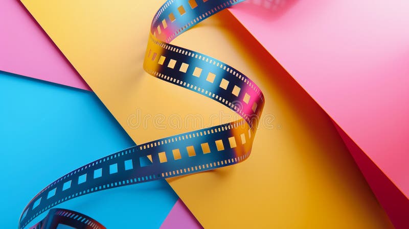 Colorful Film Strip on Colorful Background. 3d Render Illustration ...