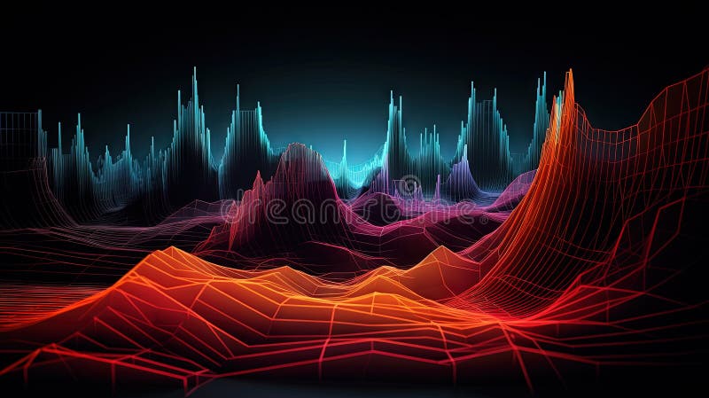 Colorful Finance Graph and Chart with Mountain Shaped Bars. Stock Photo ...