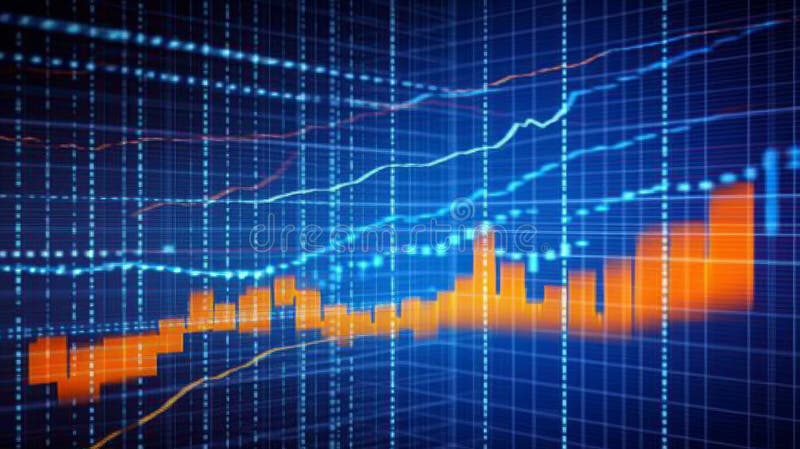 Colorful Financial Plot Depicting Stock Market Movements. Stock Image ...