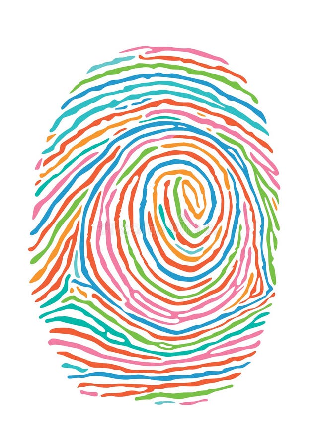 Colorful fingerprint stock vector. Illustration of pattern - 78565246