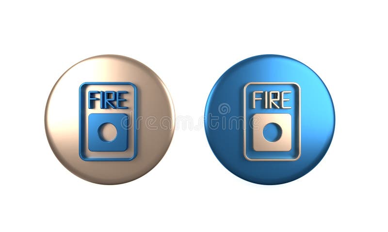 Colorful Fire Alarm System Icon Isolated on White Background. Pull ...