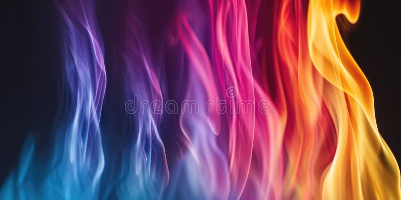 Colorful Fire Close Up on a Black Background. Perfect for Adding ...