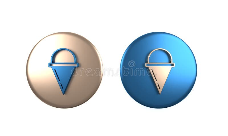 Colorful Fire Cone Bucket Icon Isolated on White Background. Metal Cone ...