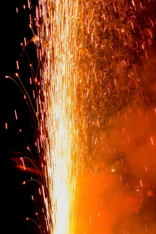 The Fire of Cracker Explosion on Black Background, Outdoors Photography ...