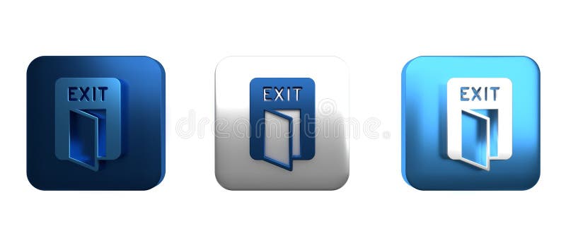 Colorful Fire Exit Icon Isolated on White Background. Fire Emergency ...
