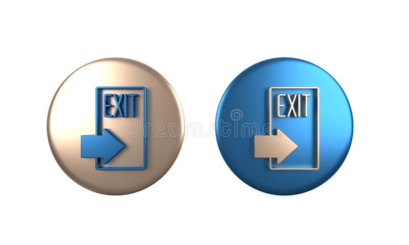 Colorful Fire Exit Icon Isolated on White Background. Fire Emergency ...