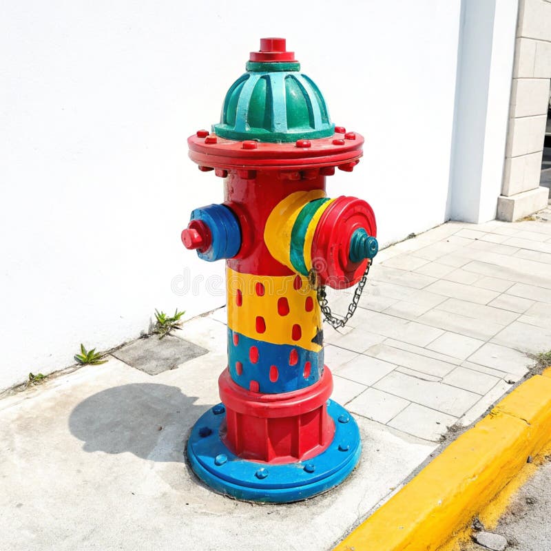 Colorful Fire Hydrant Isolated Stock Illustration - Illustration of ...
