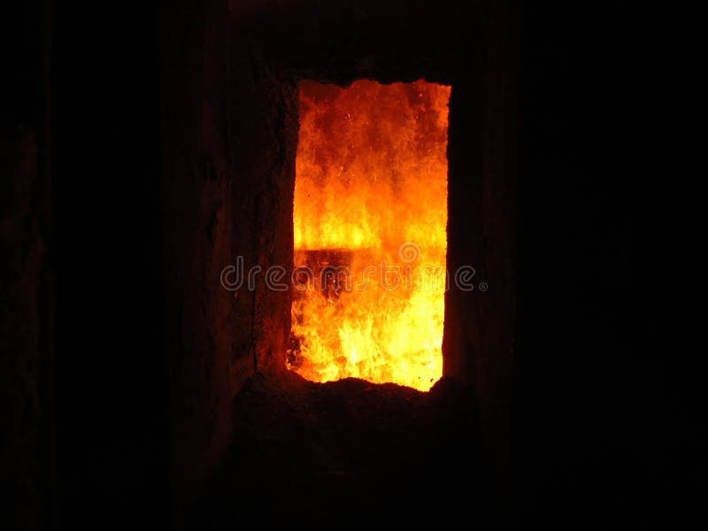 Colorful Fire in an Industrial Furnace Stock Photo - Image of burnt ...