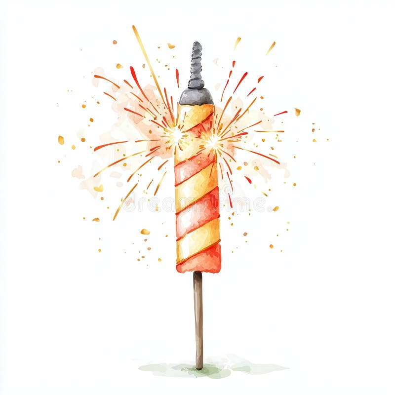 Colorful Firecracker with Sparks, Symbolizing Celebration and Joy Stock ...