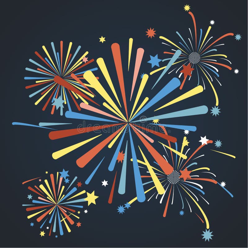 Colorful Firework Background Stock Vector - Illustration of december ...