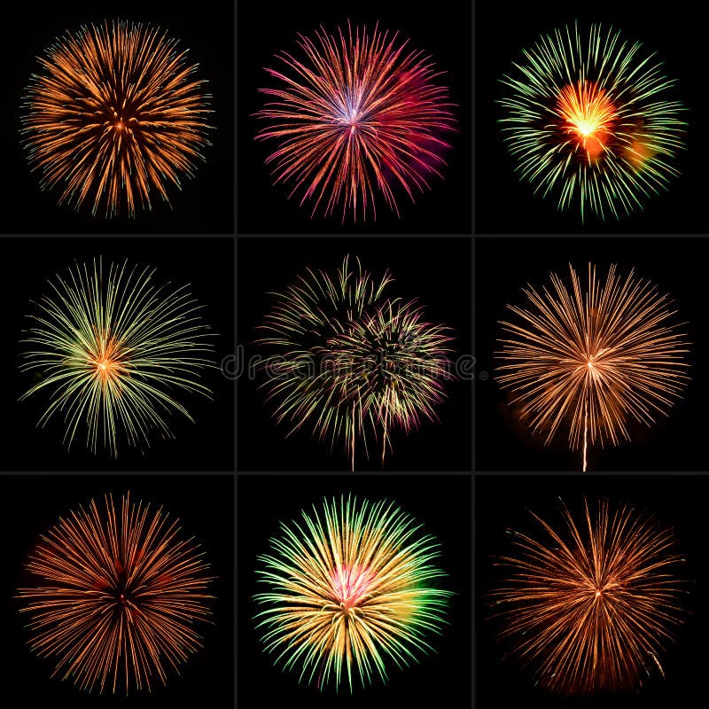 Colorful Spectacular Fireworks Stock Photo - Image of festive, color ...