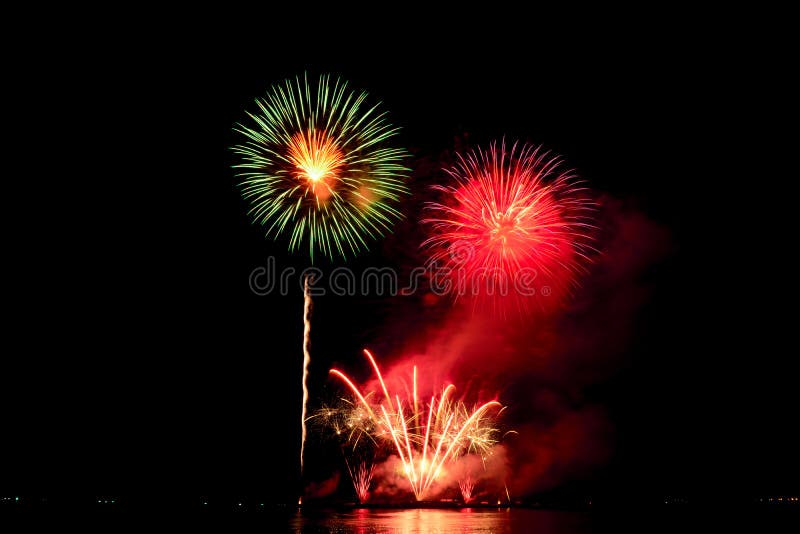Colorful firework display stock photo. Image of magnificent - 49163442