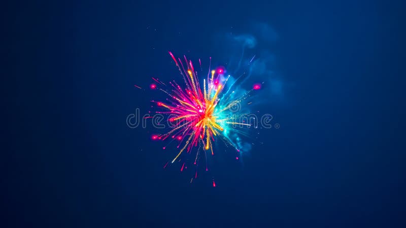 Colorful Firework Exploding in the Night Sky Stock Image - Image of ...