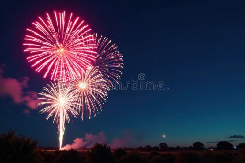 Colorful Firework Explosions in the Night Sky, Explosion, Sparks Stock ...