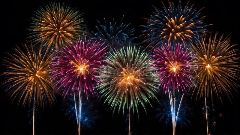 Colorful Firework Explosions PNG for Bold and Festive Creations Stock ...