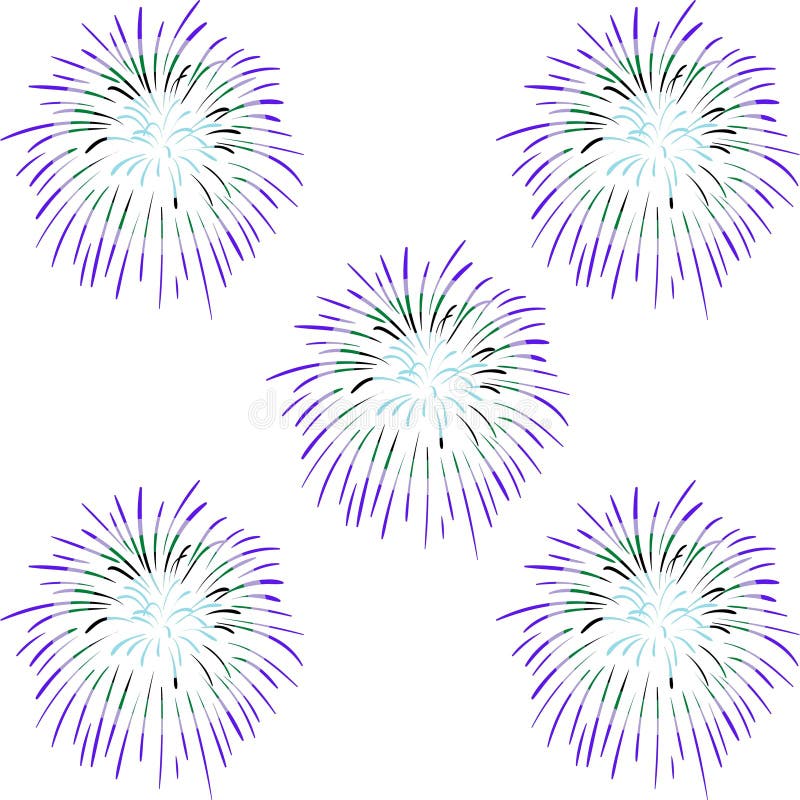 Set of Firework Pattern Seamless Stock Illustration - Illustration of ...