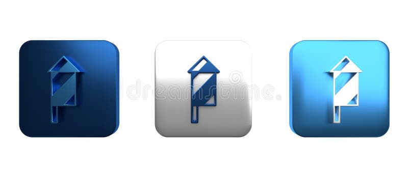 Colorful Firework Rocket Icon Isolated on White Background. Concept of ...