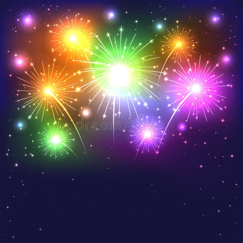 Colorful fireworks stock vector. Illustration of explode - 44674161
