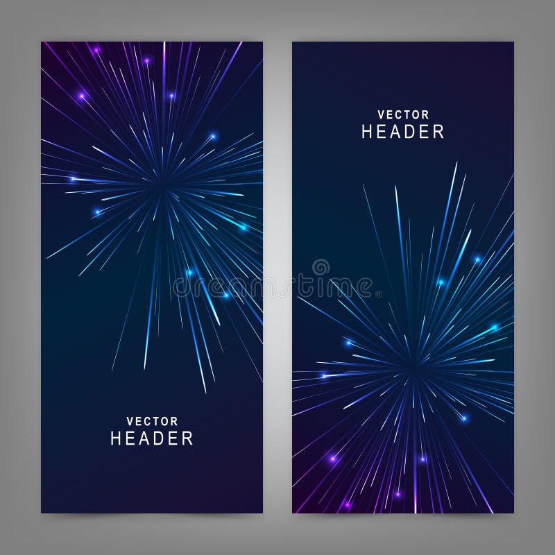 Colorful Firework. Website Header or Banner Set Stock Illustration ...