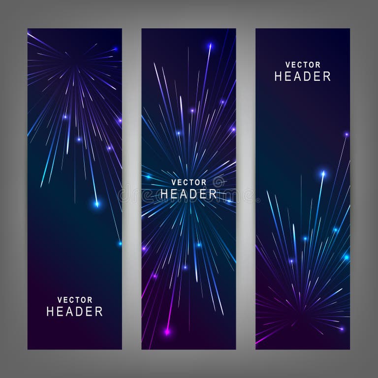 Colorful Firework. Website Header or Banner Set Stock Vector ...