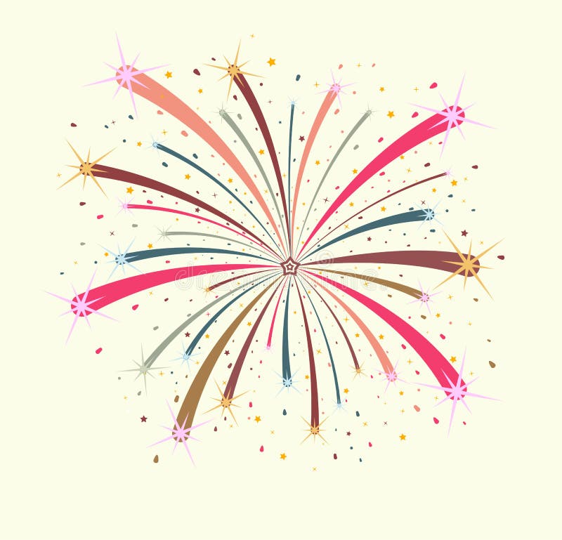 Colorful Firework on White Background Stock Vector - Illustration of ...