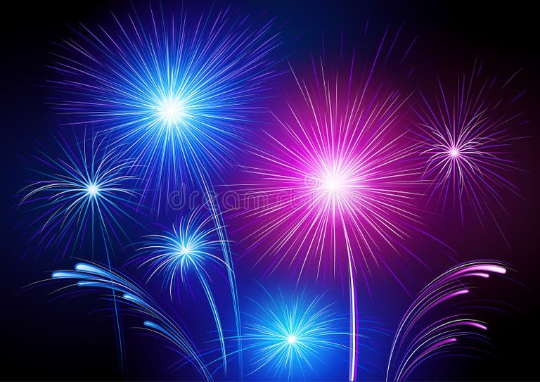 Colorful Colourful Fireworks Display Stock Illustrations – 1,239 ...