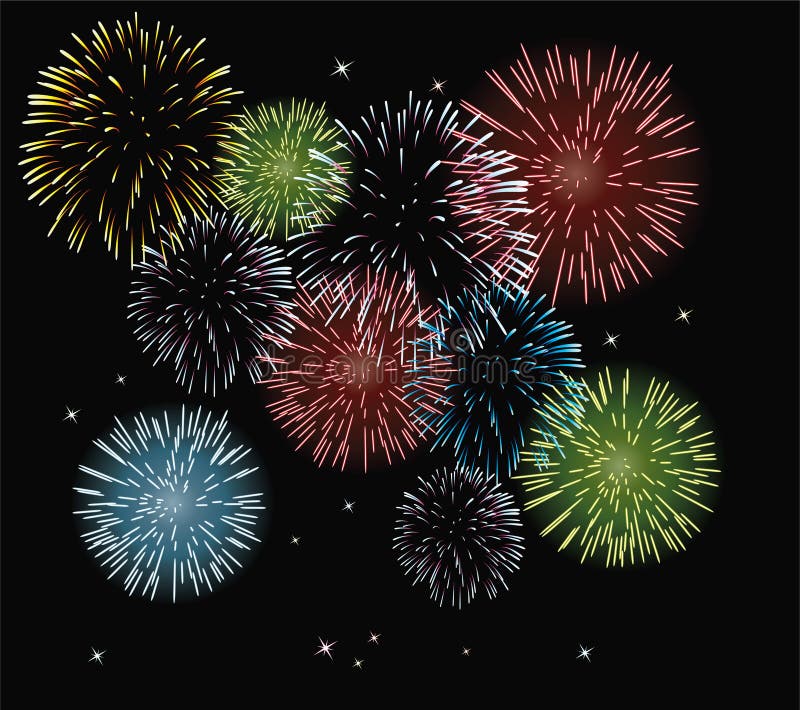 Colorful fireworks stock vector. Illustration of happy - 16227324