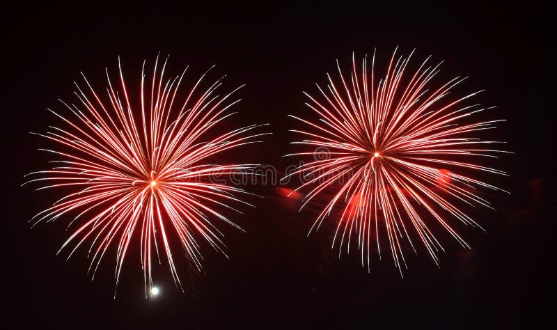 Red Fireworks stock photo. Image of colourful, explosions - 15581318