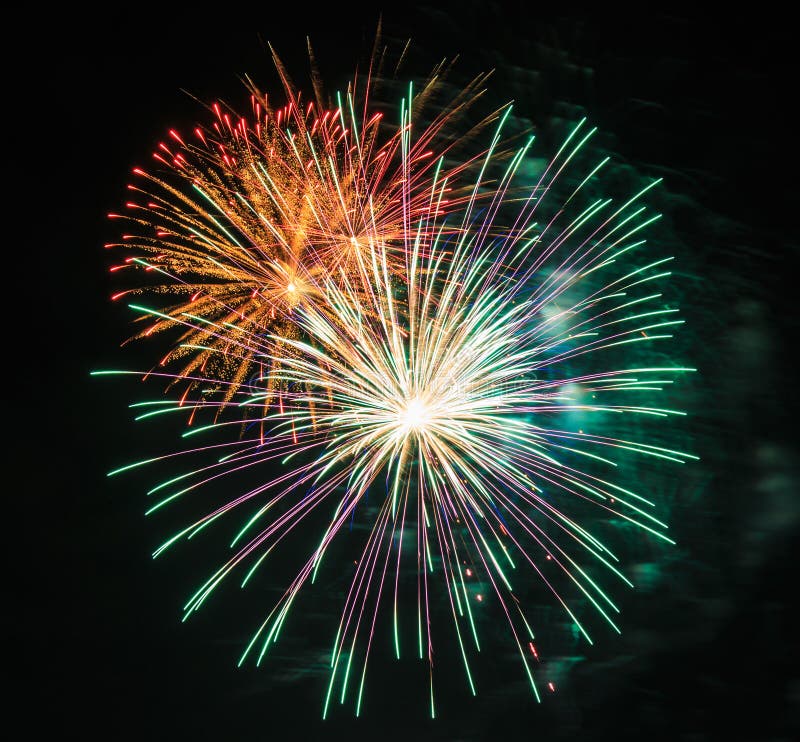 Colorful fireworks stock image. Image of green, beautiful - 37631639