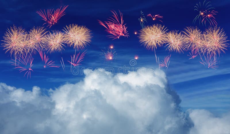 Colorful Fireworks Above Cloud Stock Image - Image of celebration ...