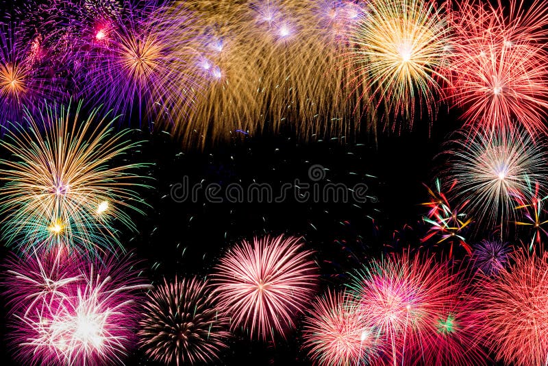 Colorful Fireworks Background Stock Image - Image of years, party: 76854403