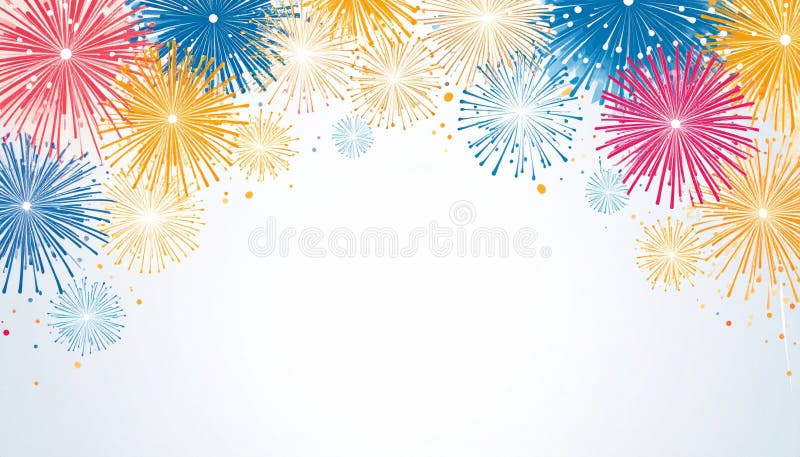 Colorful Fireworks Background Illustration Celebration Event Design ...