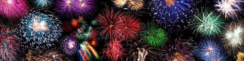 Colorful fireworks banner stock image. Image of firecracker - 63533687