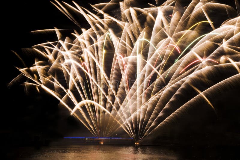 Colorful Fireworks in Black Background Stock Photo - Image of ...