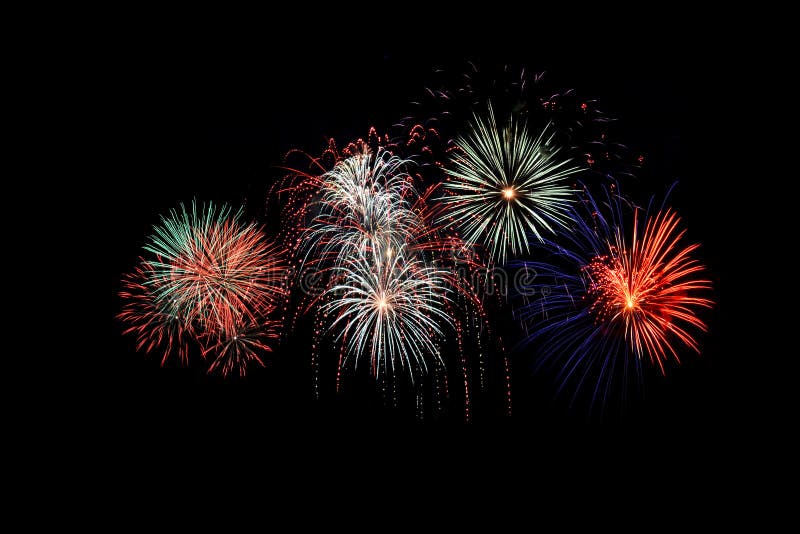 Colorful Fireworks on Black Background Stock Photo - Image of fireworks ... Colorful Fireworks on Black Background Stock Photo - Image of fireworks ...